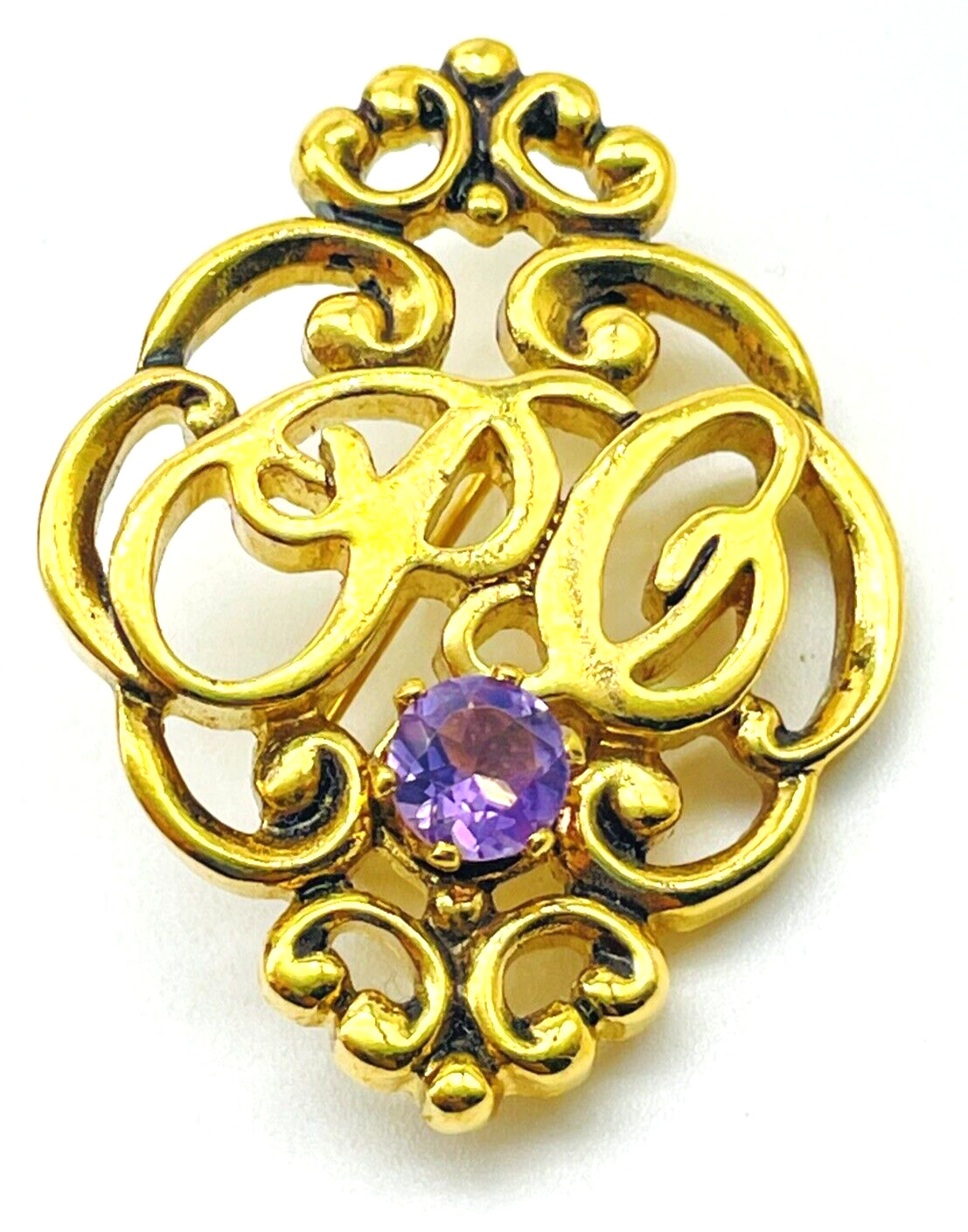 Vintage Avon Scrolled Presidents Club Brooch Gold Ton… - Gem