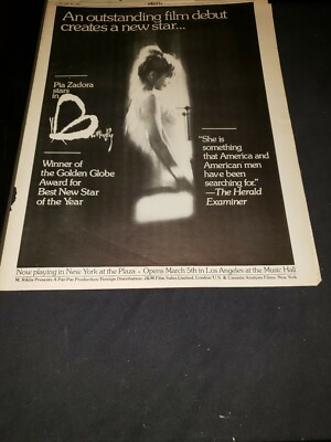 Butterfly Pia Zadora Rare Original Golden Globe Promo Poster Ad Framed ...