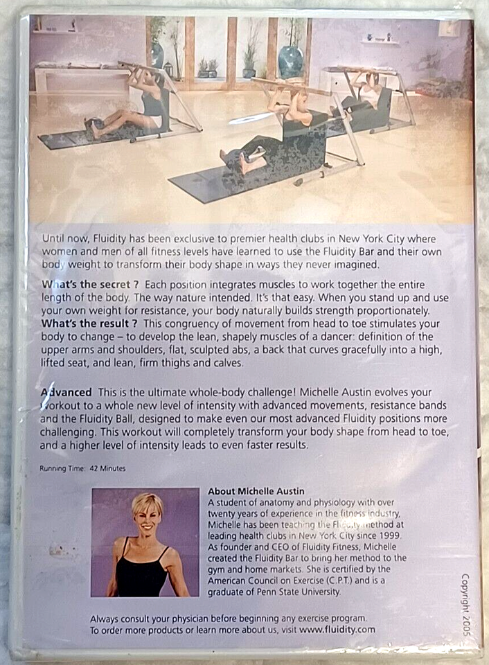 Fluidity Fitness Evolved: Advanced DVD with Michelle Austin New Sealed ...