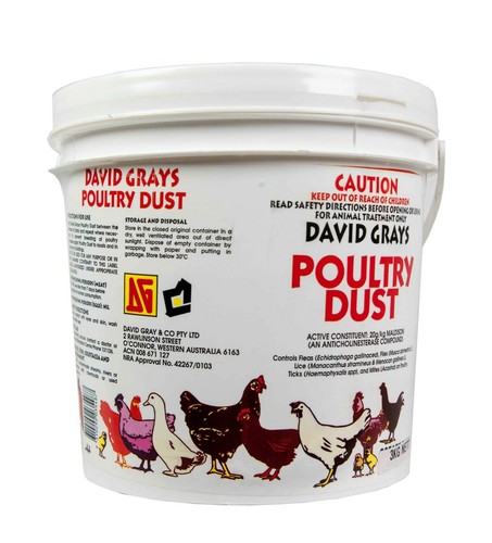 Poultry Dust 3kg David Grays FRESH! Maldison Lice Fleas Feather Mite ...