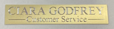 Engraved 8x2 Custom Name Plate Office Wall Door Desk Gold Metal Sign ...