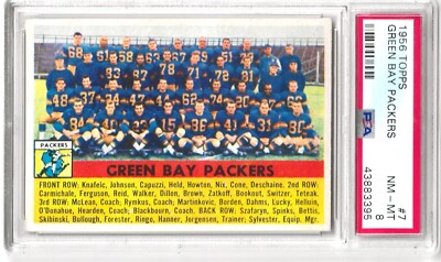 1956 Topps Football #7 Green Bay Packers Team PSA 8 NQ | eBay