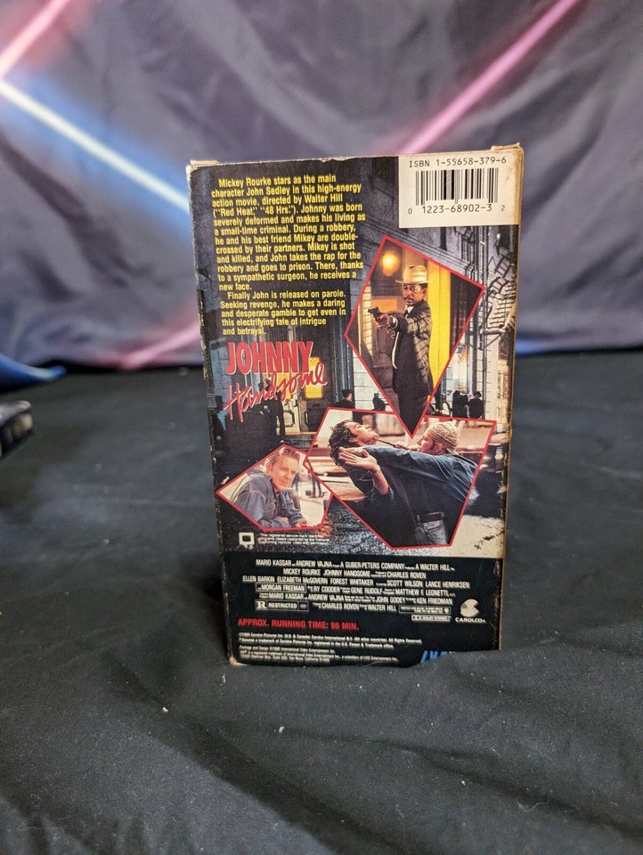 Johnny Handsome VHS 80s Thriller Mickey Rourke Morgan Freeman Ellen ...