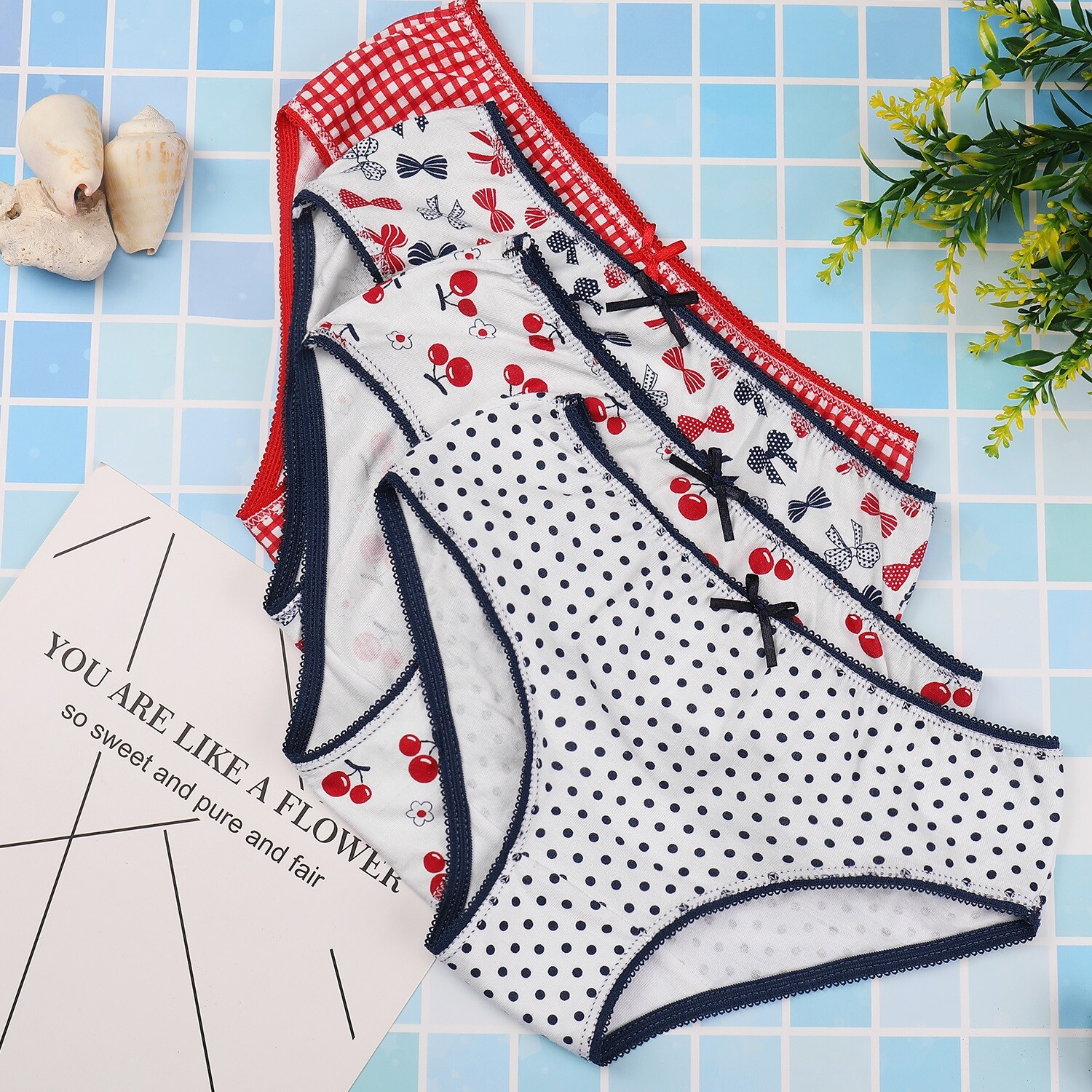 Buyless Fashion Girls Panties Assorted Colors Soft Cotton Brief ...