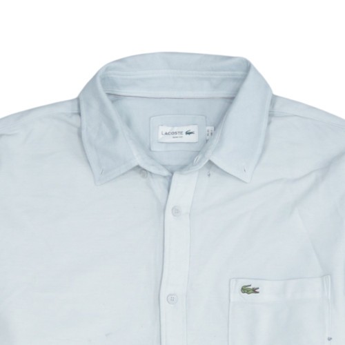Lacoste Mens Shirt Light Blue Slim Fit Long Sleeve Croc Logo Pocket ...