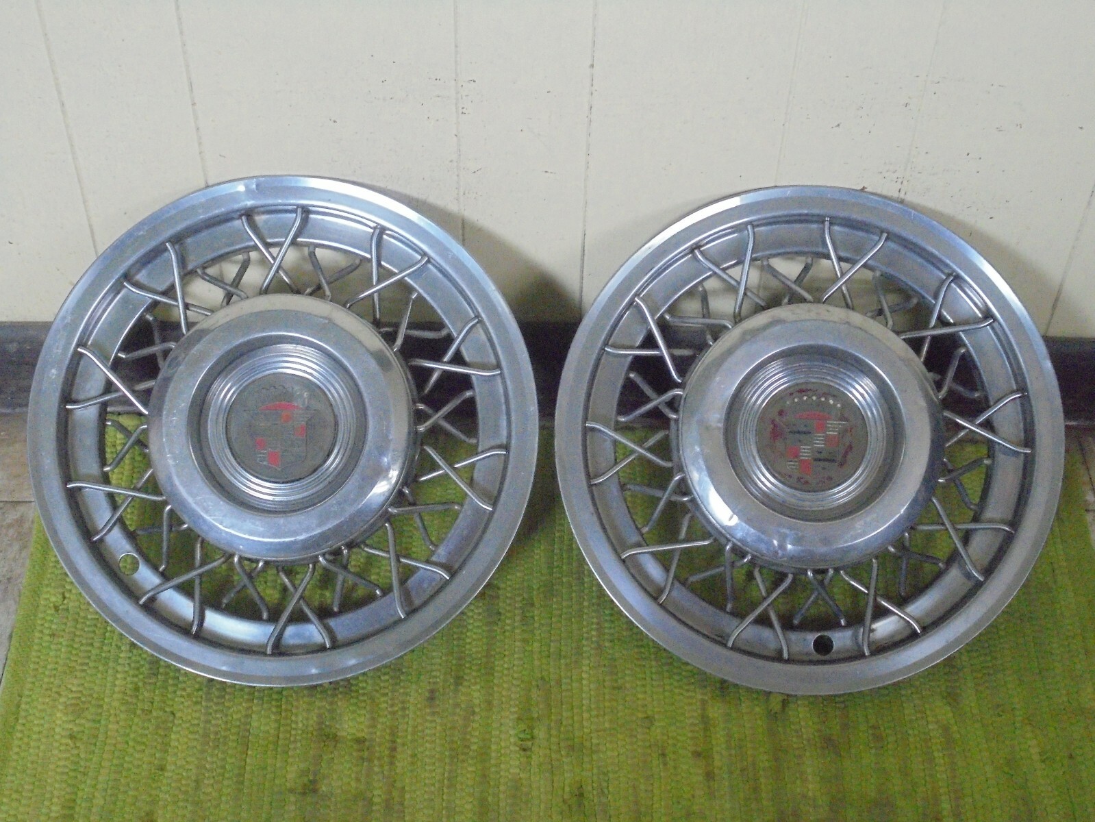 53 54 55 Cadillac Accessory Wire Hub Caps 15" Set 2 Wheel Covers 1953 ...