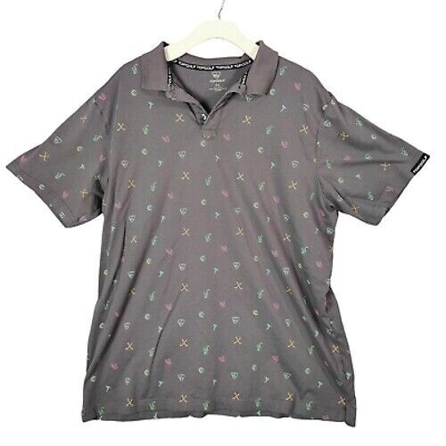 Topgolf Colorful Graphic Polo Shirt Colorful Print Short Sleeve Mens ...