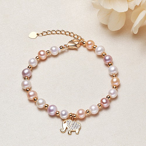 Beautiful Zircon Pearl Bracelets For Women Girl Lovely Elephant Charm ...