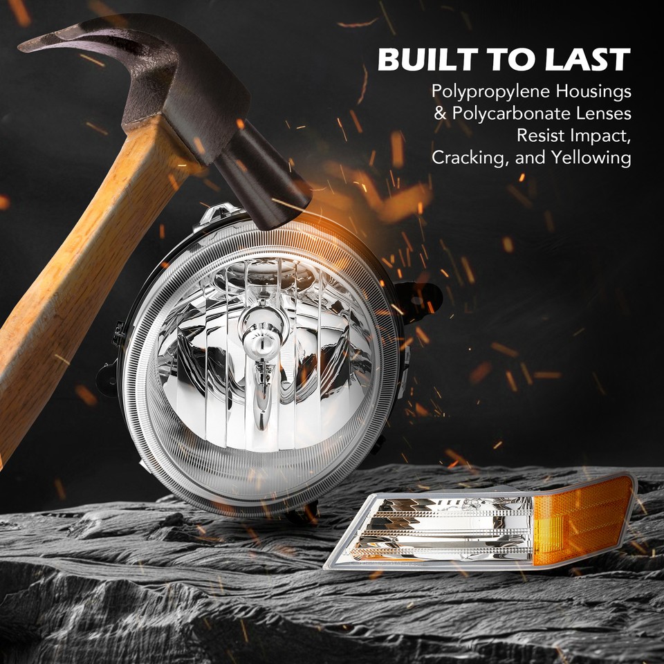 Headlight and Corner Light Kit for 2007-2017 Jeep Patriot LH and RH ...