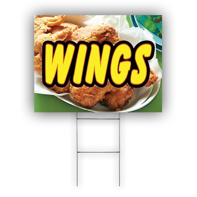 Wings Advertising Deep-fried, Chicken wings or Paprika Coroplast Yard ...