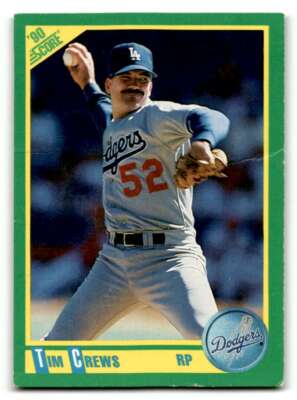 1990 Score #164 Tim Crews Los Angeles Dodgers Baseball Cards EX/NM ID ...