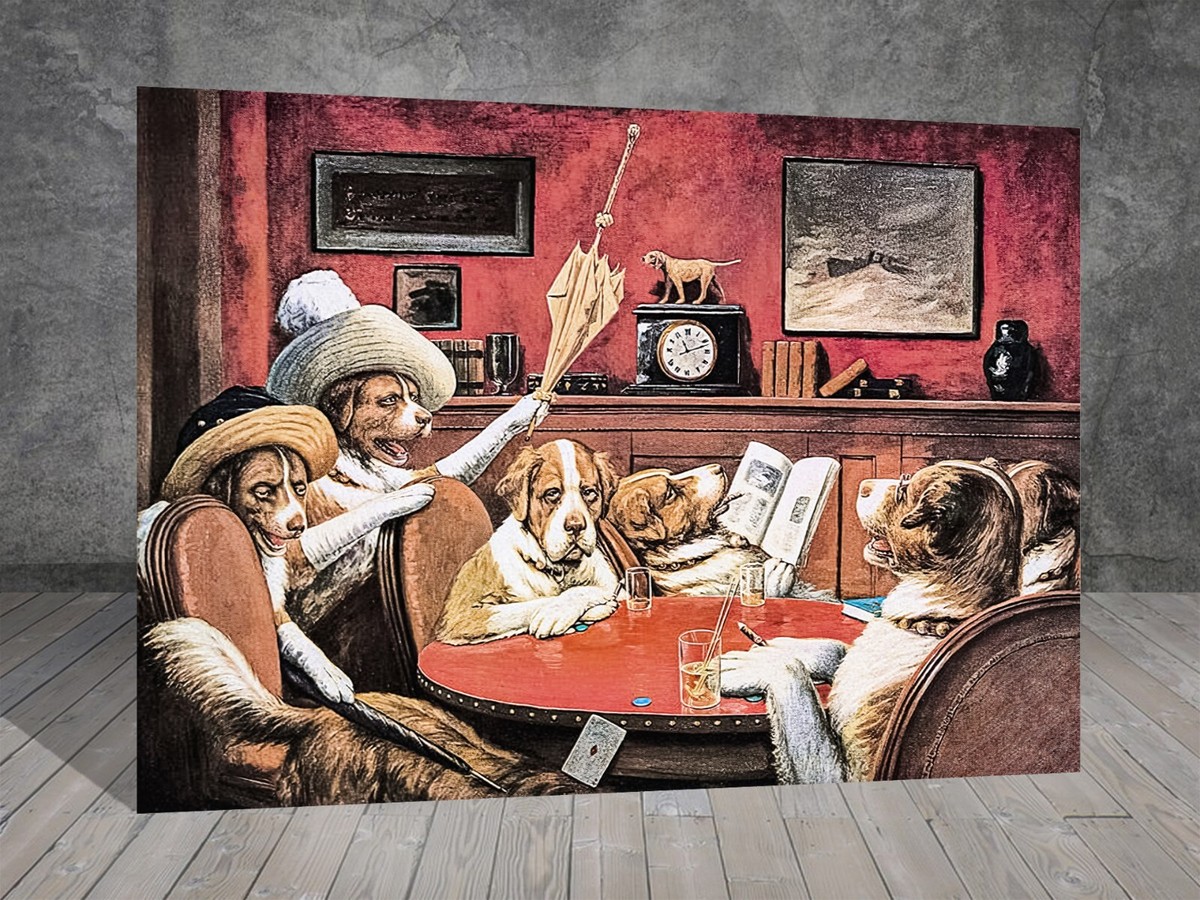 Cassius Marcellus Coolidge Schilderijen Dogs Playing Poker Series By