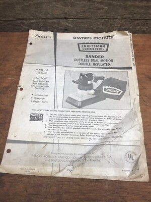 Vintage Sears Owners Manual Craftsman Commercial Router Model 315.25070 ...