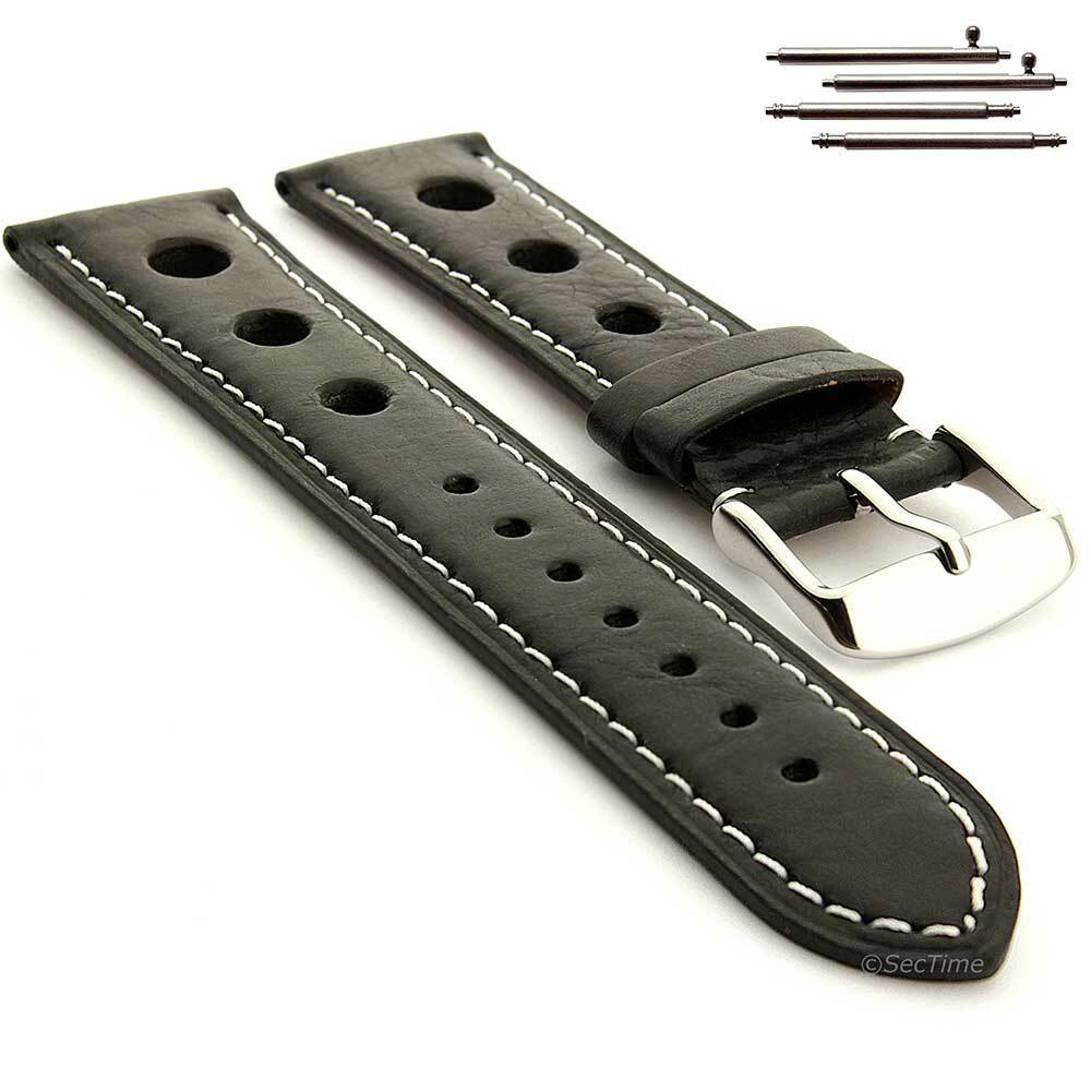 Men's Genuine Leather Watch Strap Band Rally Racing 18 20 22 24 Twister ...