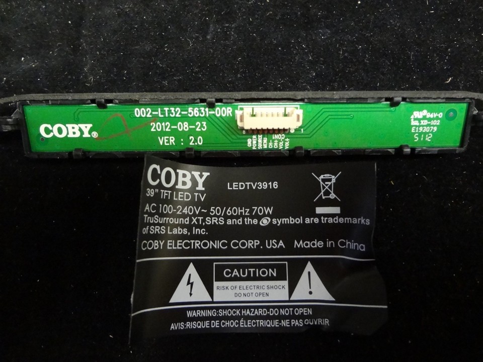 COBY LEDTV3916 Control Panel Buttons/Board | eBay