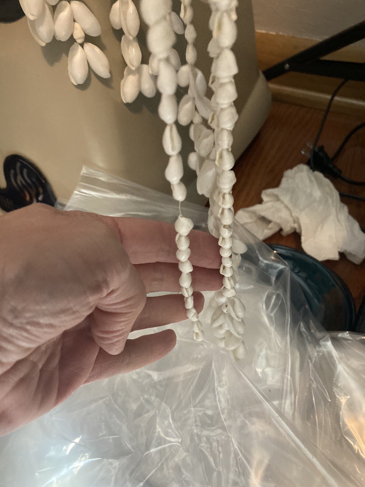 Chula Shell Chandelier 53” Wind Chime Hang Gorgeous Wire Fishing Line ...