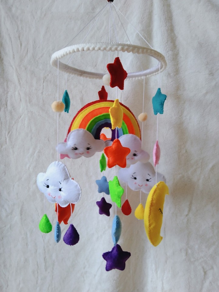crib mobile,cot mobile Rainbow handmade | eBay