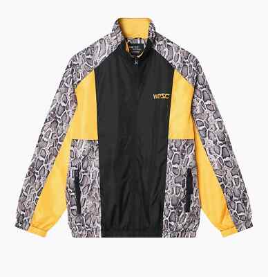 NWT Wesc Track Colorblocked Snake Yellow & Black Windbreaker Jacket | eBay