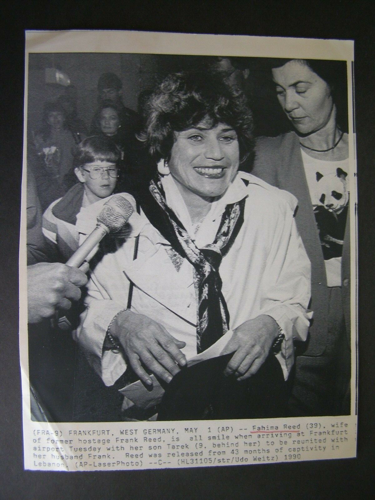 AP Wire Press Photo 1990 Fahima Reed wife of former hostage Frank Reed ...