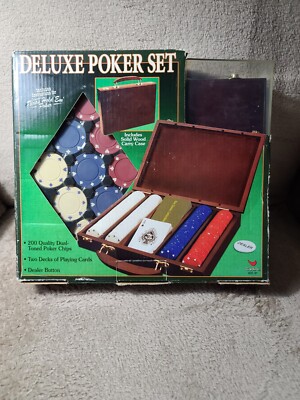 Cardinal Deluxe Poker Set Wooden Case | eBay