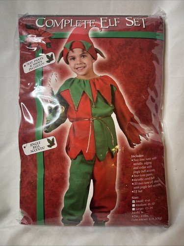 Complete ELF Set Child Small 4-6 Christmas Holiday Costume Red Green ...