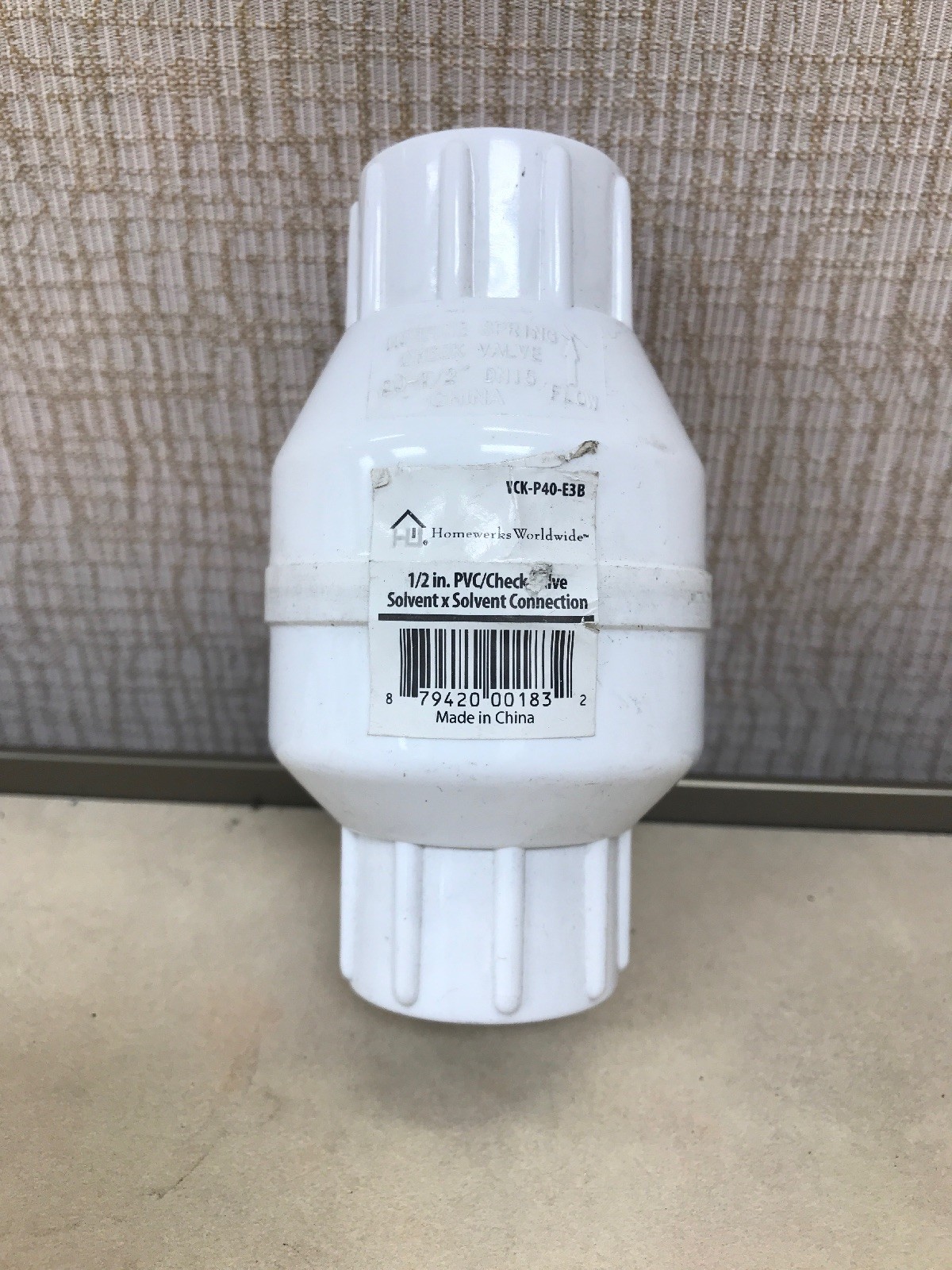 Homewerks VCK-P40-E3B In-Line Check Valve, Solvent x Solvent, PVC ...