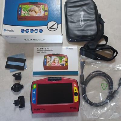 Ruby 7 HD Handheld Video Magnifier Low Vision Viewer w/ Manual Power ...