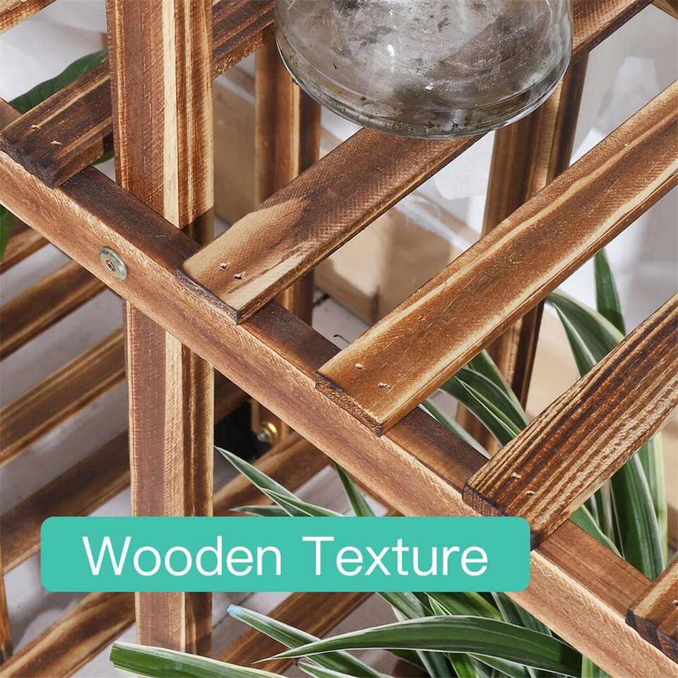 Multi-tiers Wood Plant Stand Corner Ladder Flower Rack Display Shelf In ...