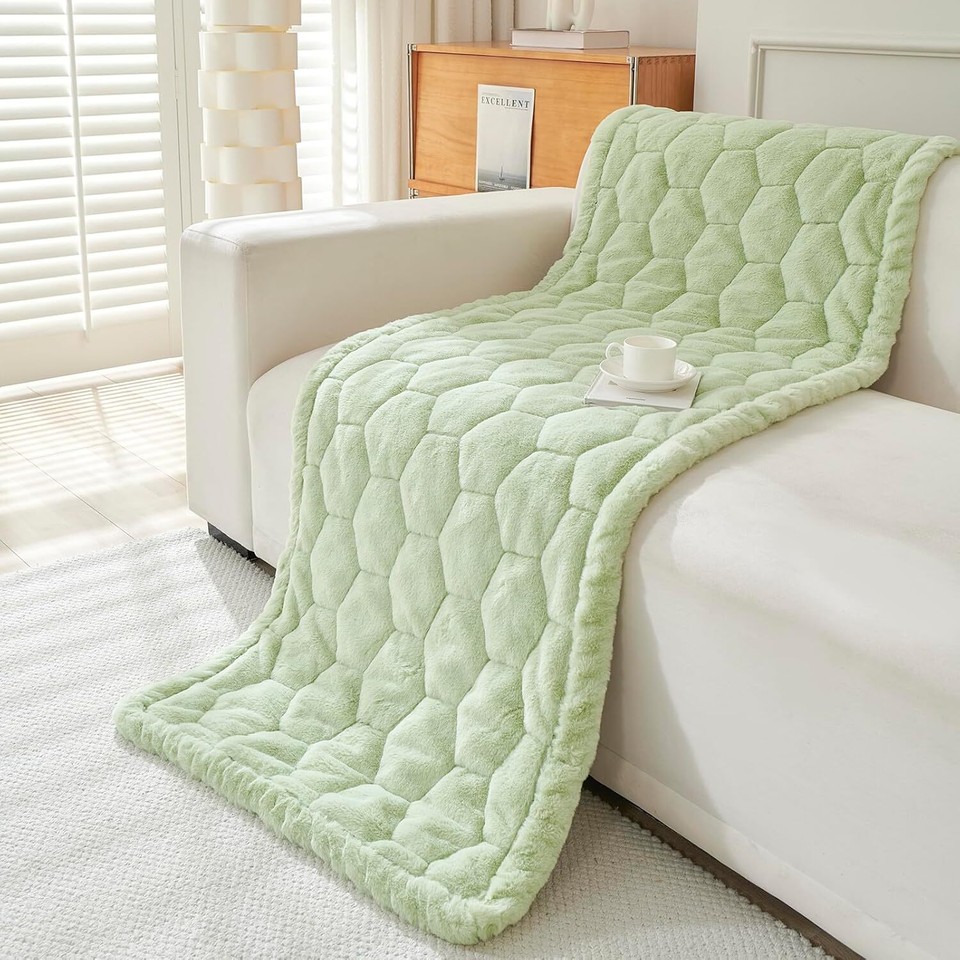 Fuzzy Couch Cover Mat Soft Plaid Couch Cover Pet Dog Couch Cover Bed ...