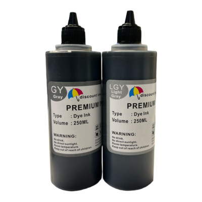 2x250ml Gray/Light Gray INK for Refill ink kit for all Canon printer ...