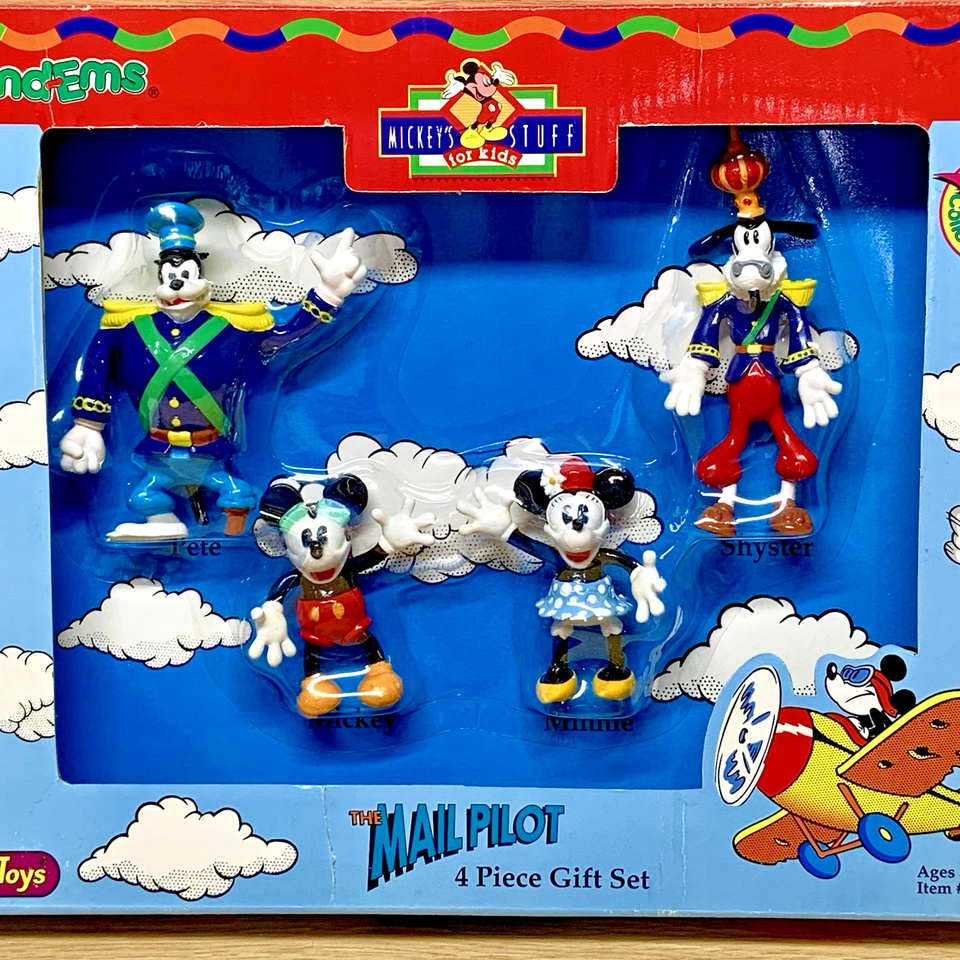Vintage 1992 Mickey Mouse Mail Pilot BendEms Figure Set – Mickey Minnie ...