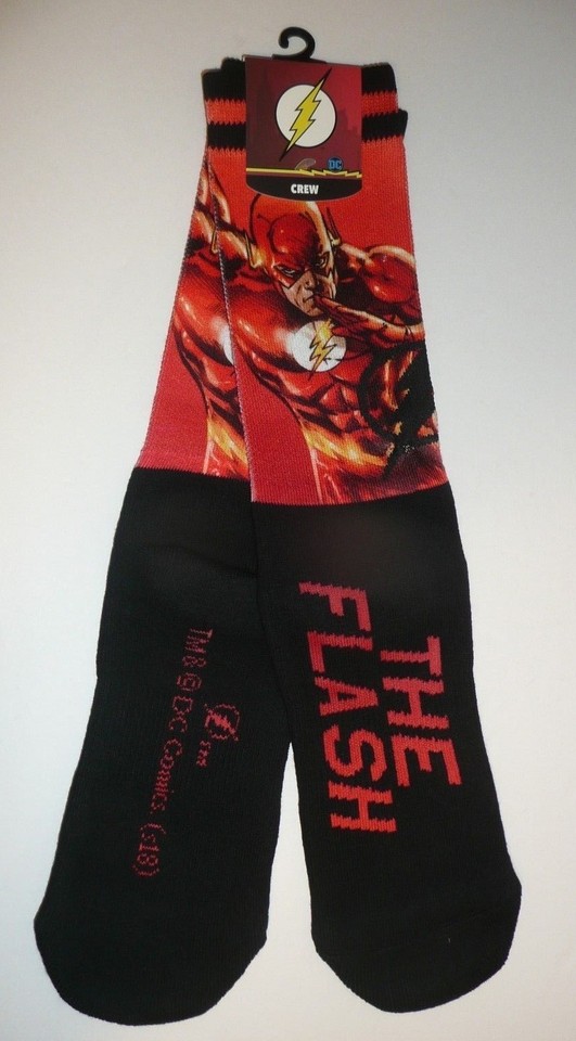 The Flash Sublimated Panel 1 Pair Men's Crew Socks DC Comics JLA ...