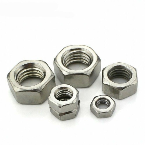 Left Hand Stainless Steel / Zinc Plated Hex Full Nuts Reverse Thread M4 ...