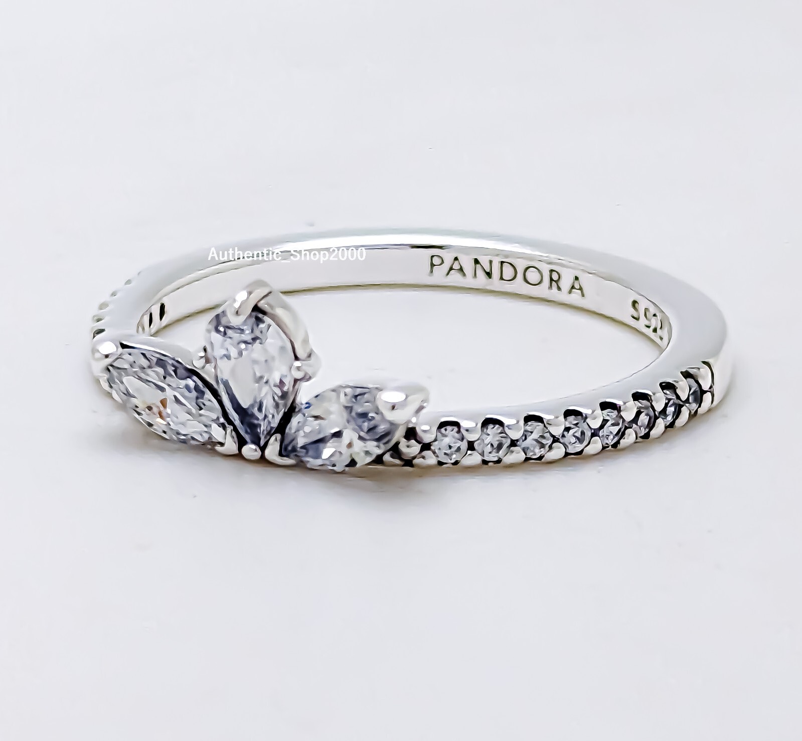 NEW 100% Authentic PANDORA 925 Silver Sparkling Herbarium Cluster Ring ...