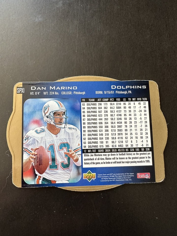 🏈 1995 Dan Marino Upper Deck Hologram Promo Card #SPX1 NM 🏈 | eBay
