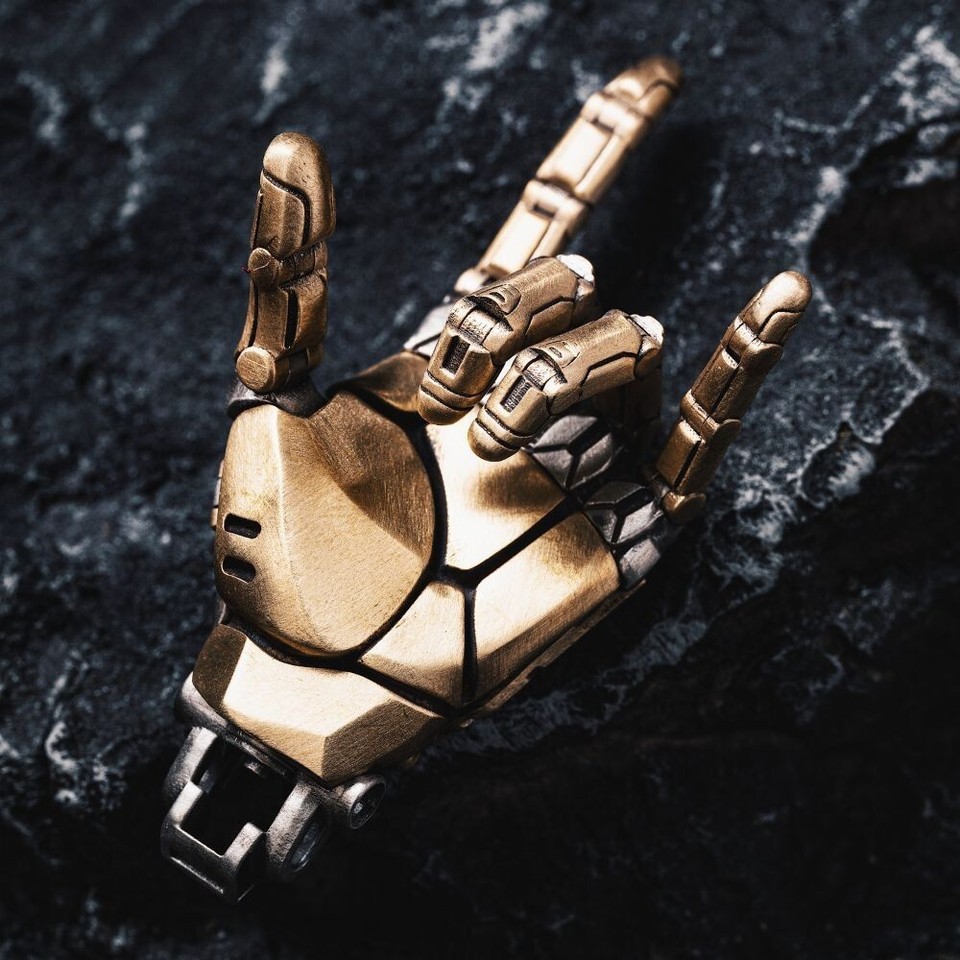 Mechanical Hand Pendant. Movable Metal Fingers. Cyberpunk Jewelry ...
