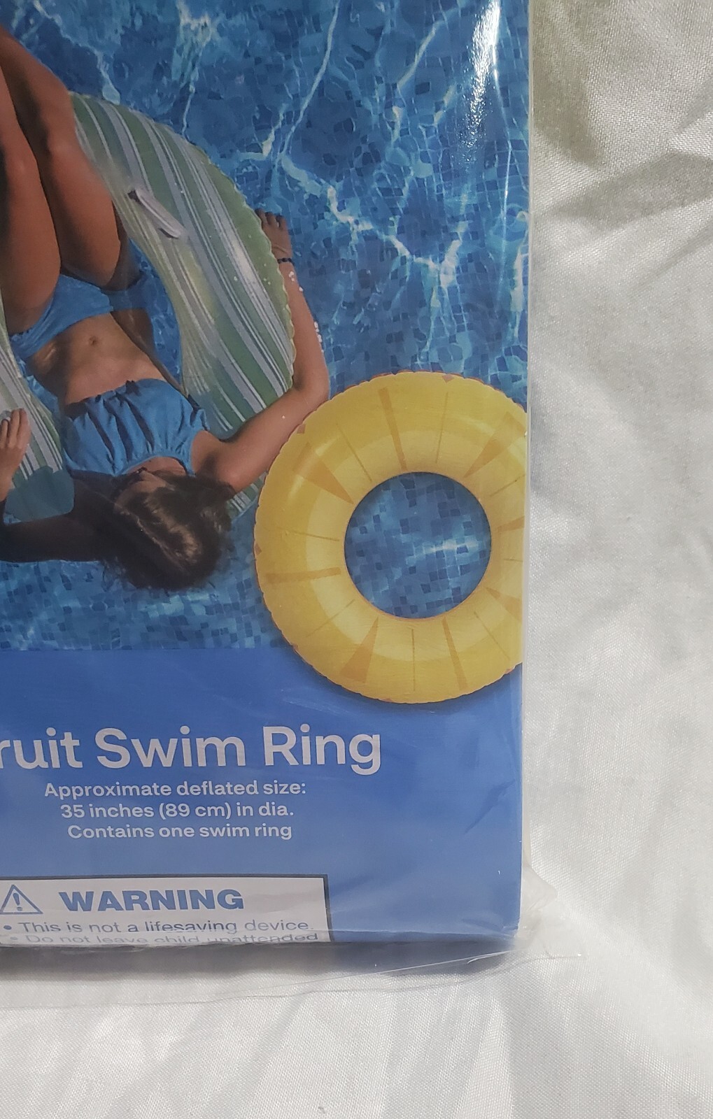 Sun&Sky Pineapple Print Swim Ring Inflatable Water Float Swimming Pool ...