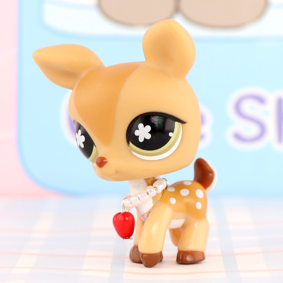 lps Deer Figure 634 Tan and Brown Body Brown Spots Deer with Green ...