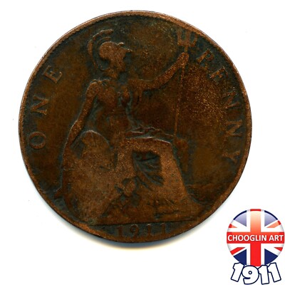 A BRITISH 1911 GEORGE V PENNY 1d coin, 114 Years Old! | eBay UK
