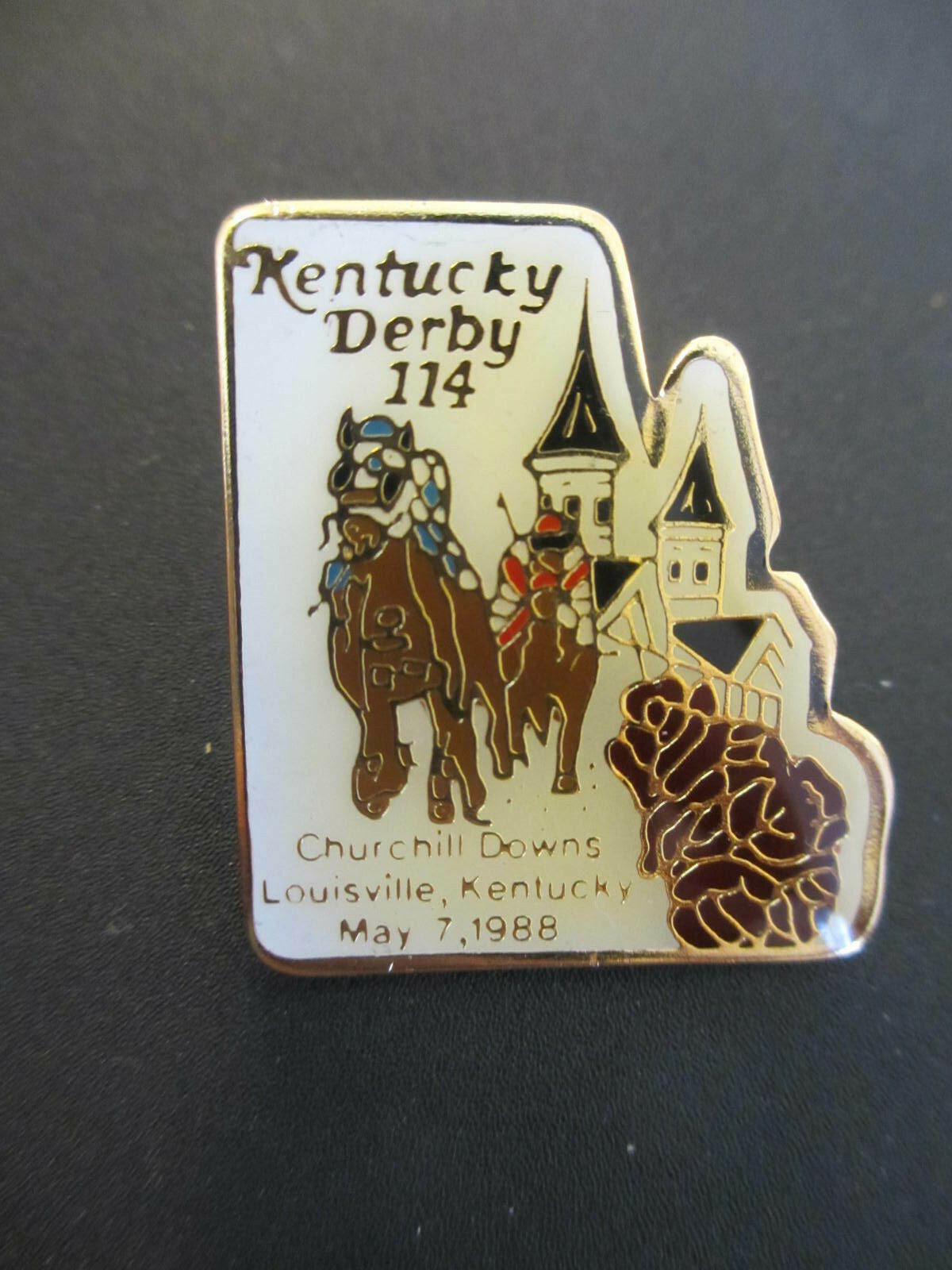 KENTUCKY DERBY PIN MAY 7th 1988 114th CHURCH HILL DOWNS | eBay