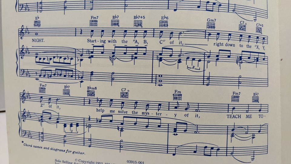 Teach me Tonight Sammy Cahn Sheet Music Piano Voice Guitar Pop R&B F4Z ...