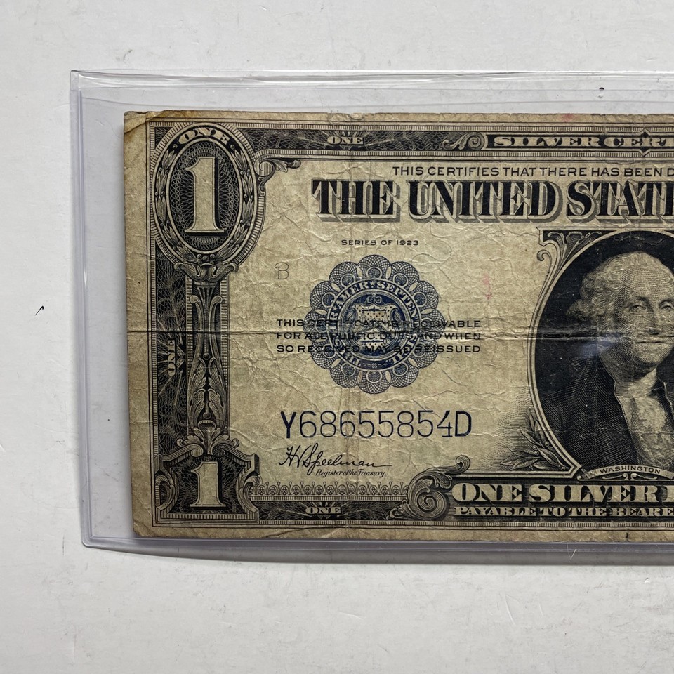 1923 $1 Silver Certificate US Note Blue Seal Large Size Speelman ...