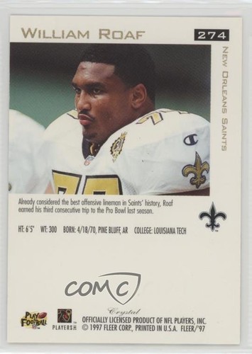 1997 Fleer Traditions Crystal Willie Roaf William Roaf #274 HOF | eBay