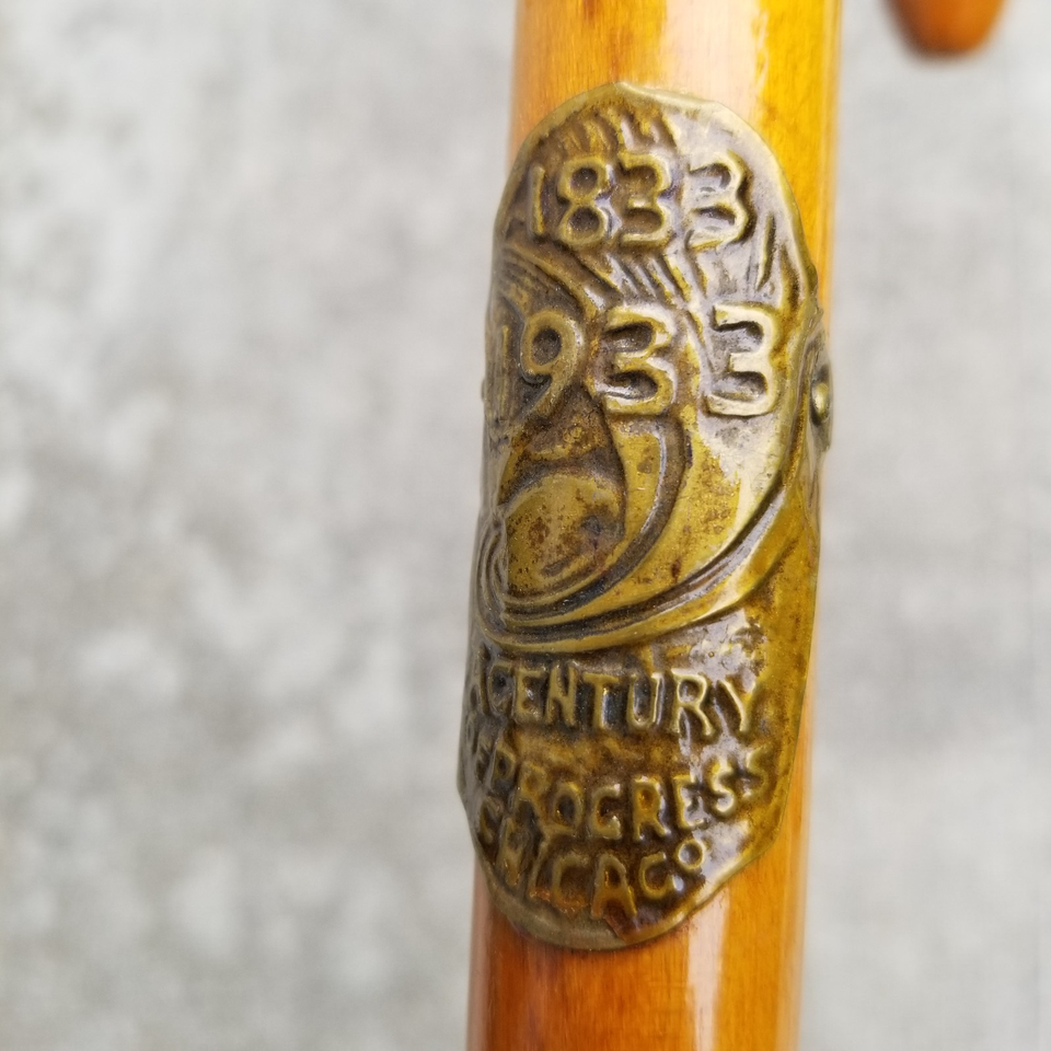 vintage antique worlds fair cane 1833 - 1933 Chicago "A Century of ...