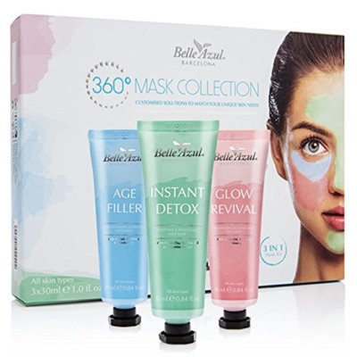 Belle Azul 360 Mask Collection - 3 Piece Face Mask Kit with Shea Butter ...