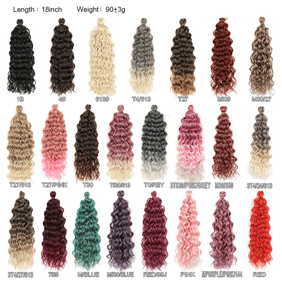 18" 24" Deep Twist Crochet Braids Hawaii Curl Ocean Wave Crochet Hair ...