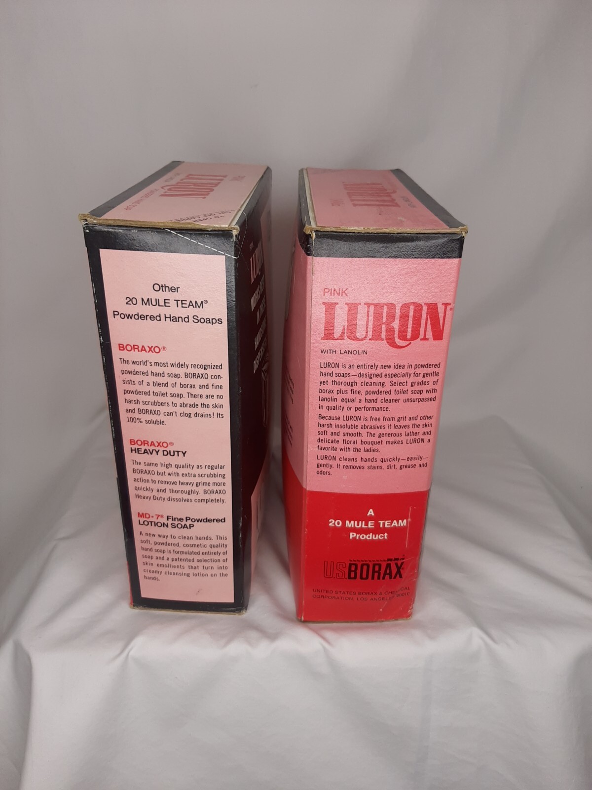 Vintage US Borax Powder Hand Soap DISPENSER w/ 2 Boxes Of Pink Powdered ...