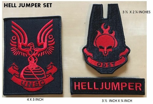 HALO TACTICAL RED/BLK ODST VEL-KRO PATCH HELL JUMPER SET - HALO33V-38V-41V | eBay