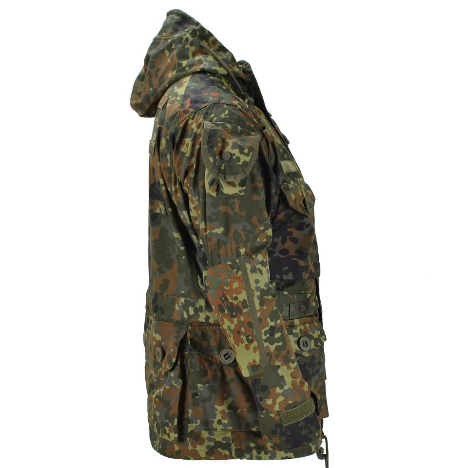 Mil-Tec Brand Jacket RipStop Smock German army Flecktarn Camo Parka Men ...