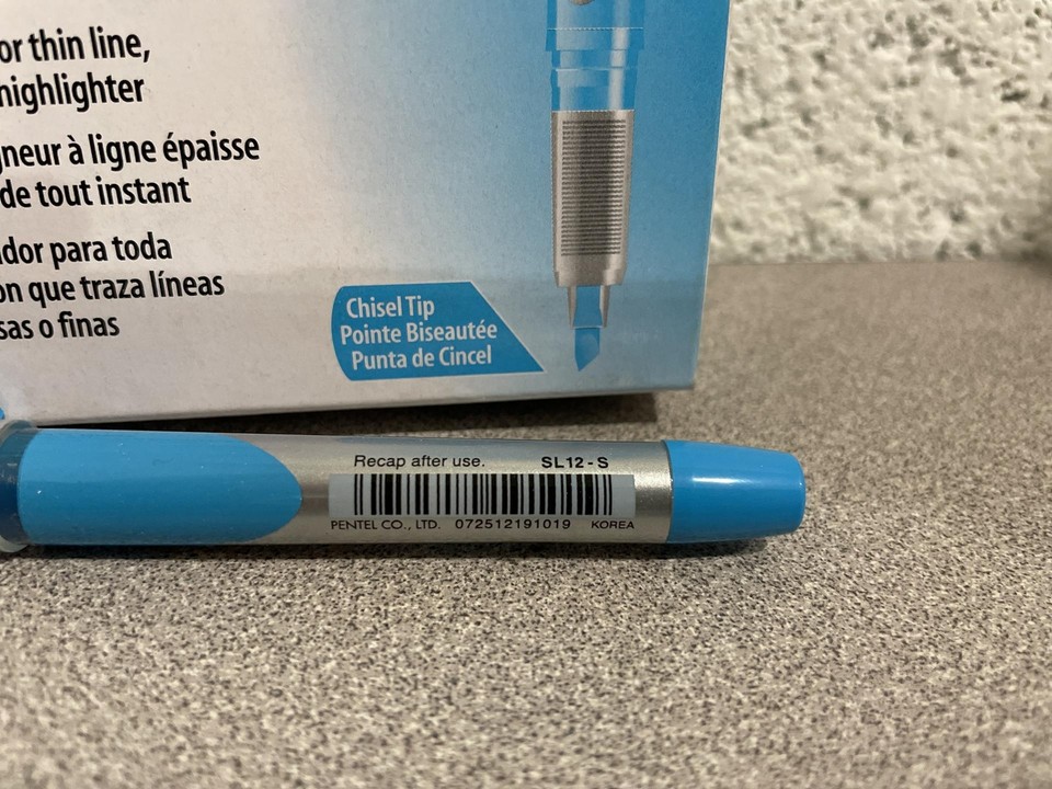 Pentel 24/7 Chisel Tip SKY BLUE Highlighter SL12-S Box Of 12 | eBay